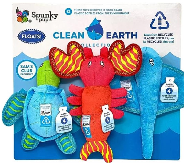 Spunky Pup Clean Earth Recycled Plush Dog Toys (3 Pack) - Costless ...
